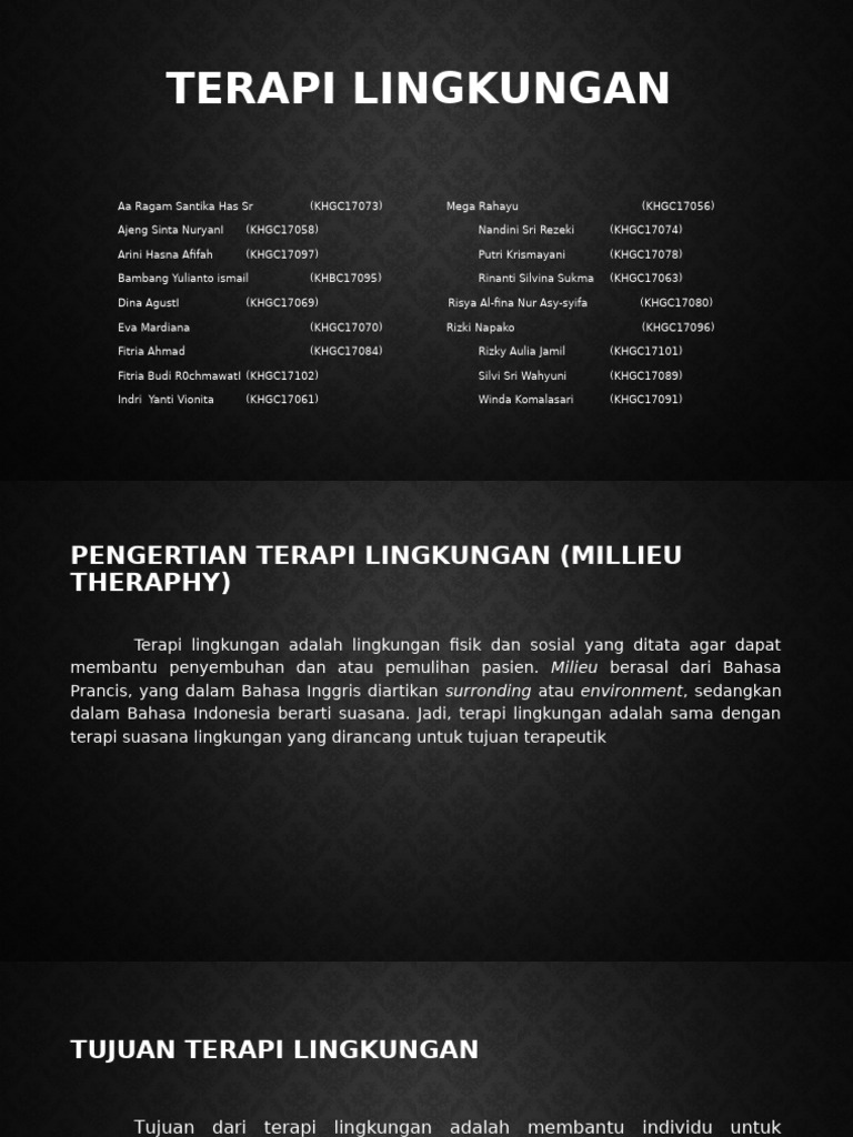 Terapi Lingkungan PPT | PDF