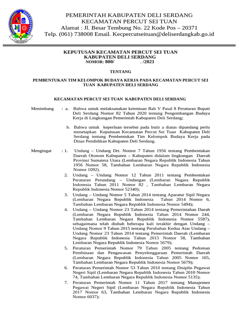 SK Kelompok Budaya Kerja | PDF