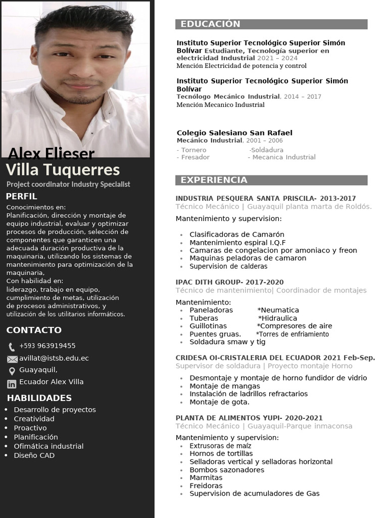 CV Jonathan Moises Villegas Lino | PDF