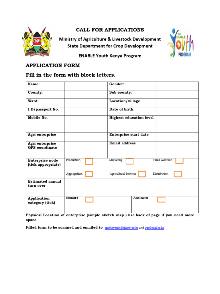 Aplication-Form For Enable Youth | PDF