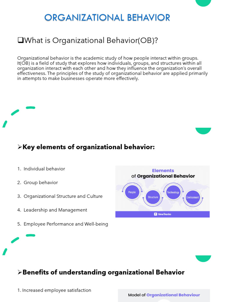 What Is Organizational Behavior (OB) ? | PDF