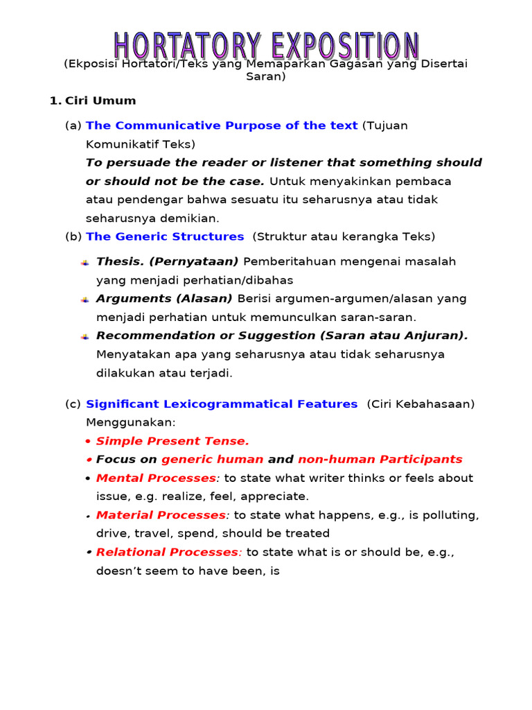 Hortatory Exposition | PDF
