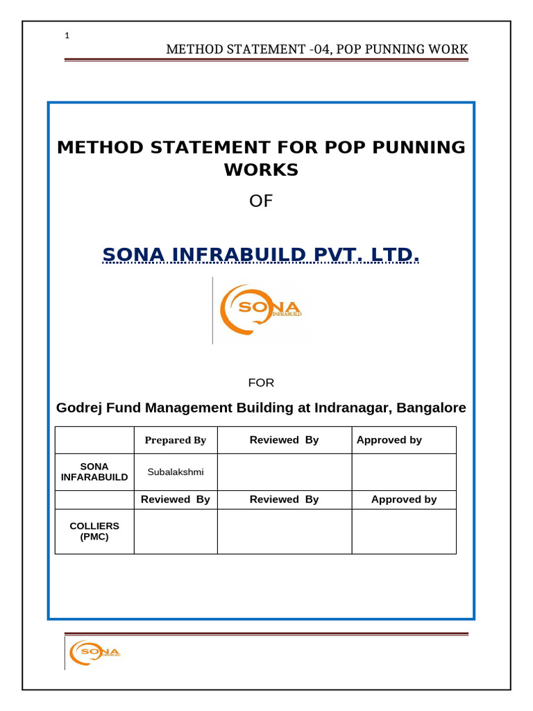 4.method Statement - POP PUNNING-GFM | PDF