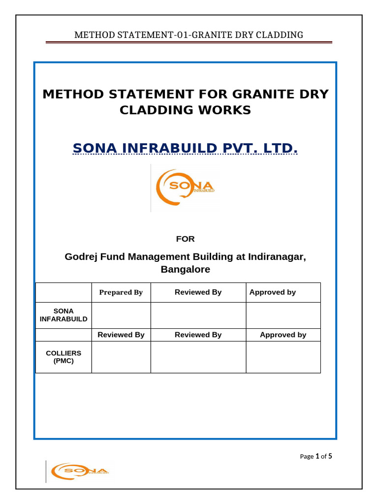 1.Method Statement - Granite Dry cldng-GFM | PDF