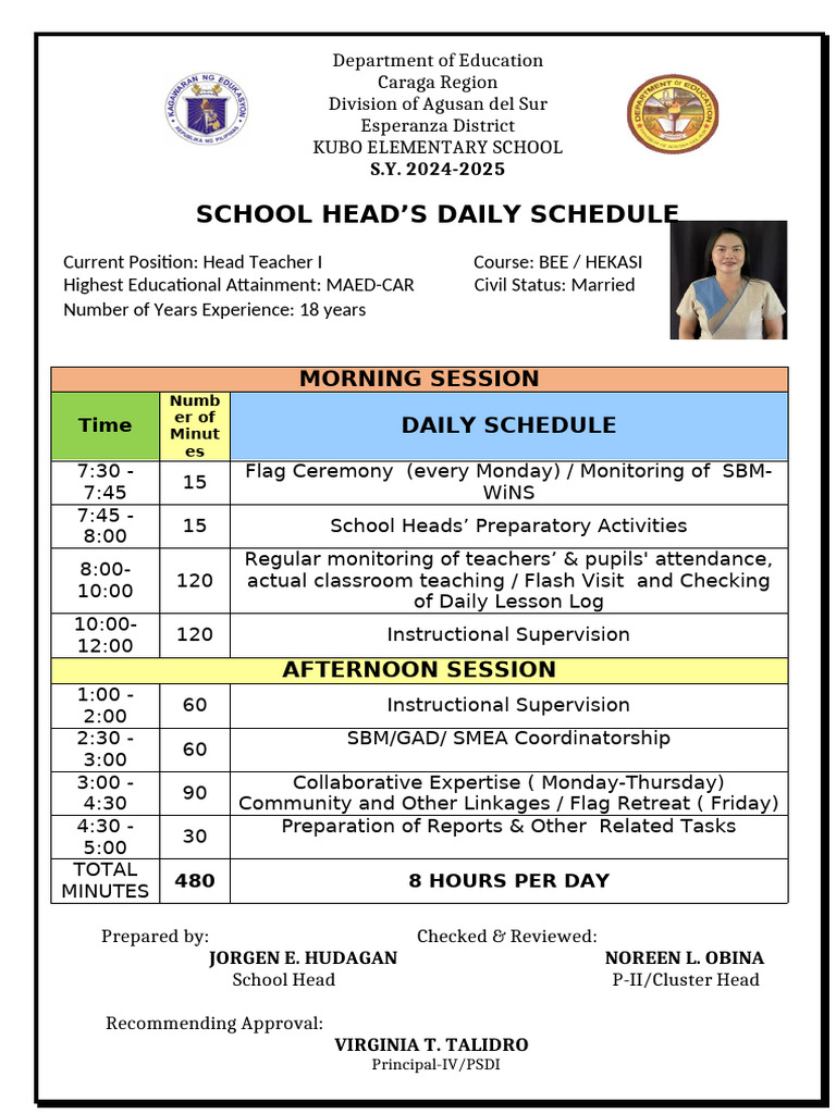 schooll-heads-daily-schedule | PDF