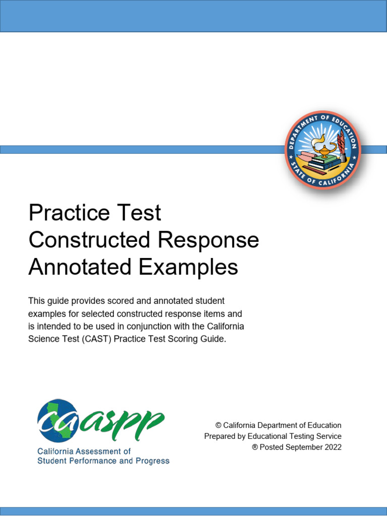 CAST - Practice Test Constructed Response Annotated Examples Gr5.2022 ...