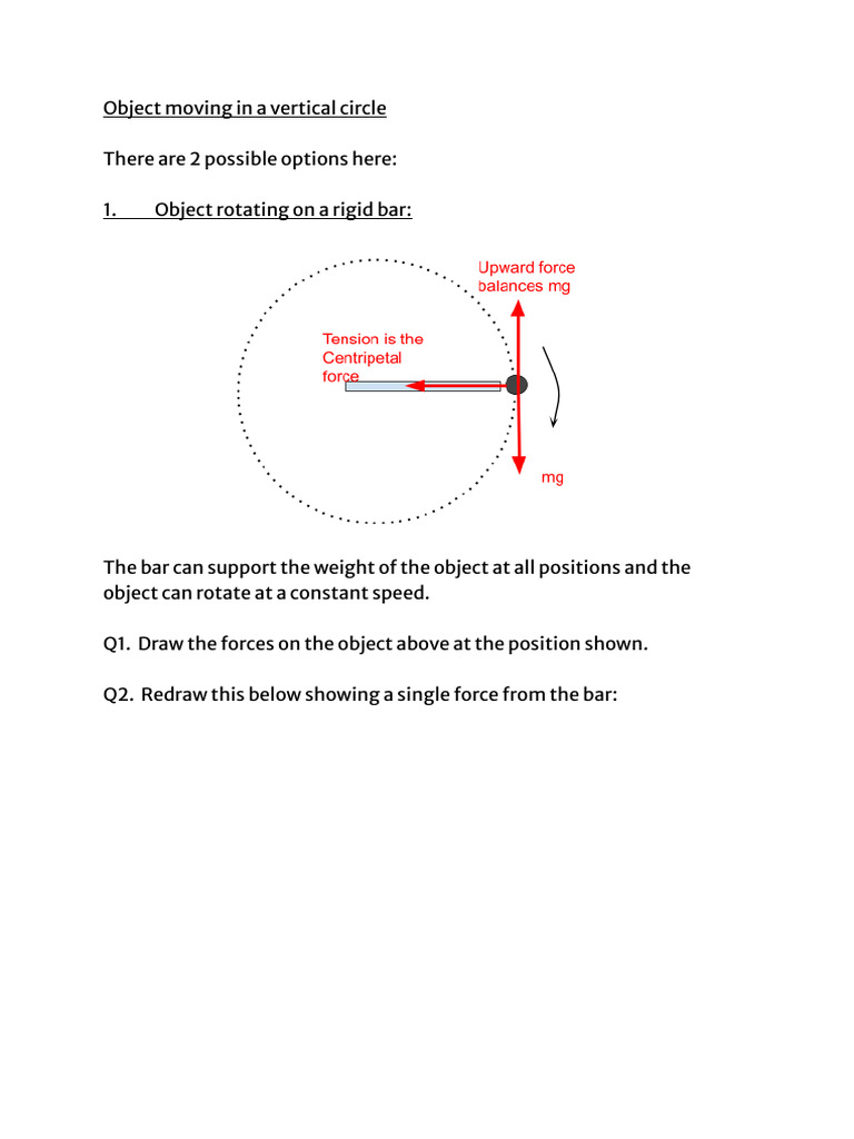 Object Moving in A Vertical Circle - Notes | PDF