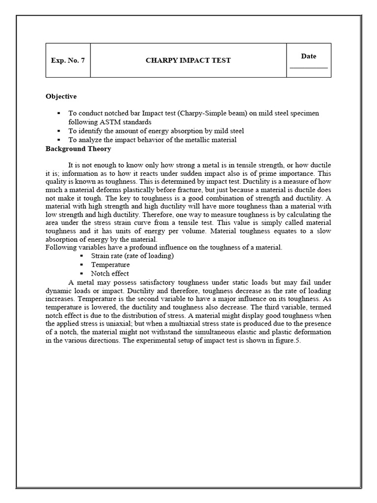 Charpy Impact Test | PDF