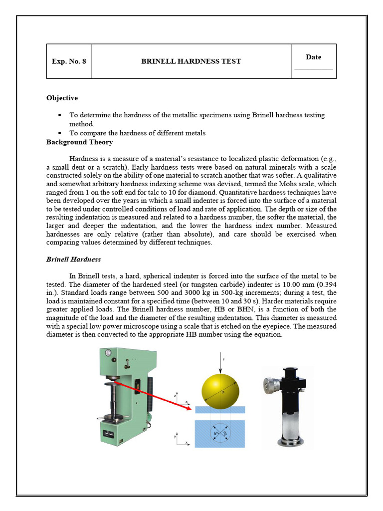 Brinell Hardness Test | PDF