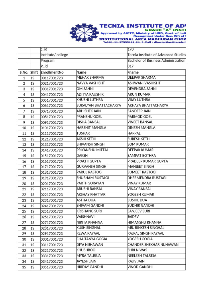 BBA 1S Admissions 2023 TEMPLATE | PDF