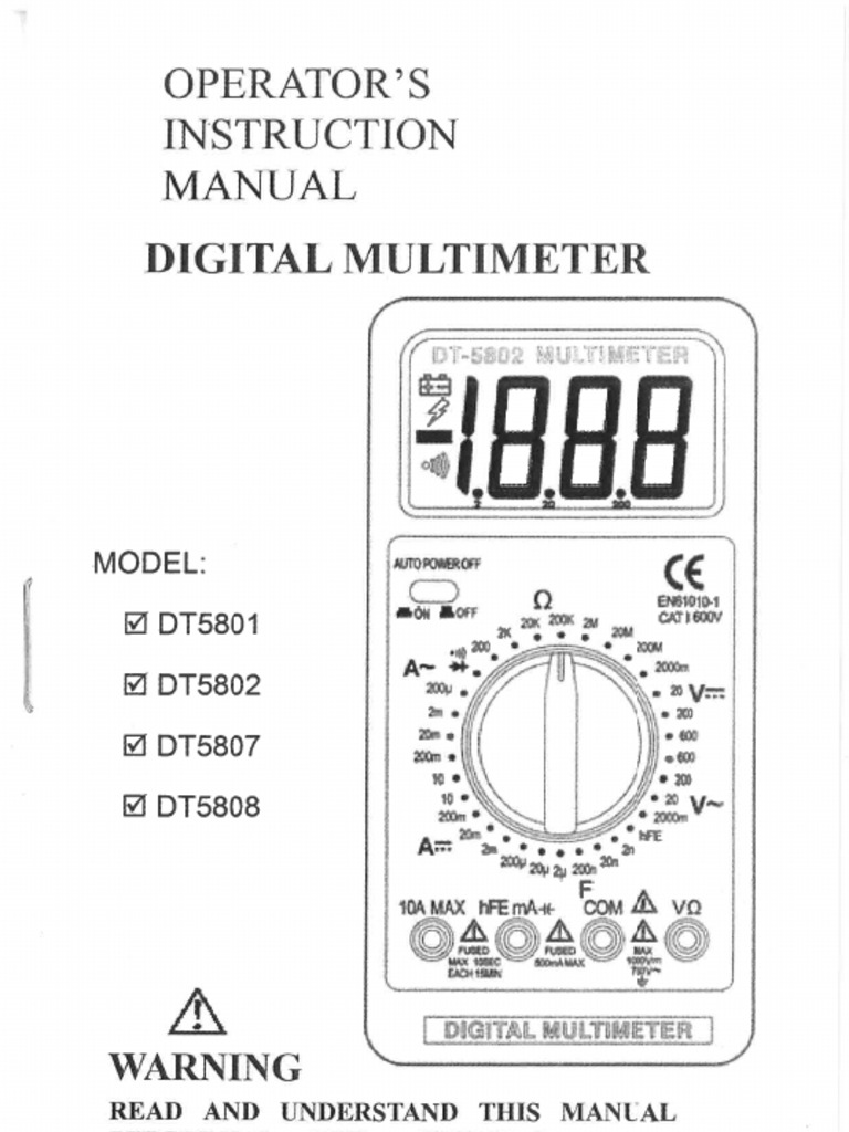 DT 5802 Multimeter Digital | PDF