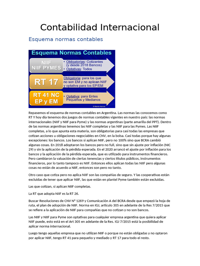 Contabilidad Internacional - Clase 1 | PDF