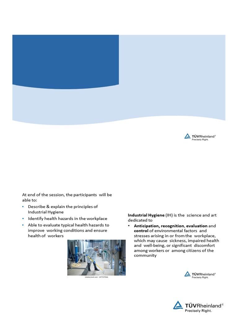 (D1) ACA - TM - Module 2.1B - Indstrial Hygiene | PDF