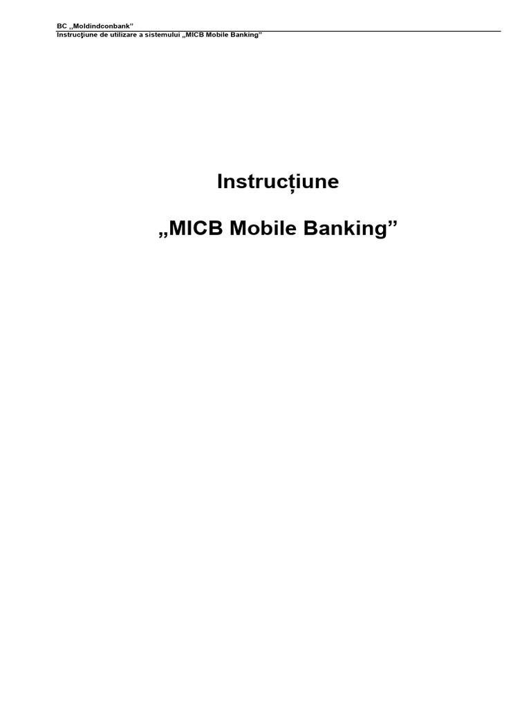 Instrutiune Utilizare Mobile Banking | PDF