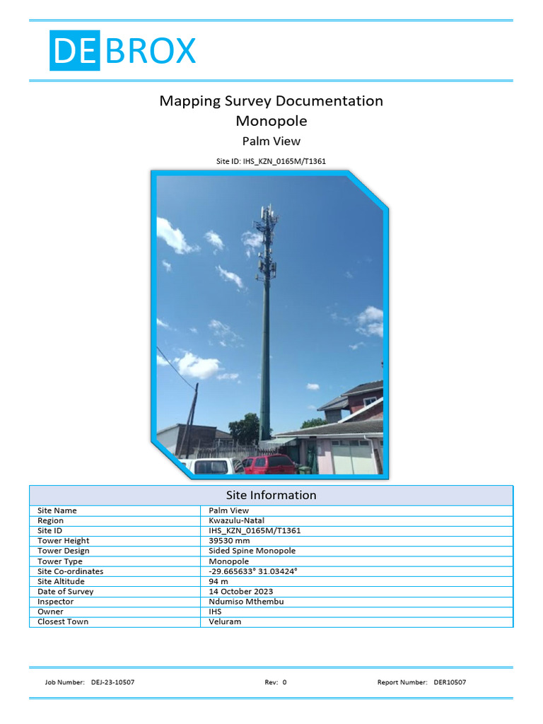 T1361 - Palm View - 40m - Monopole - Mapping Survey - Rev 0 | PDF