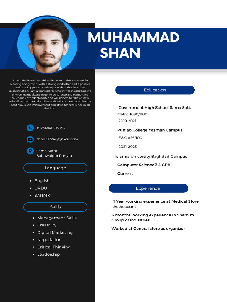Black Modern Professional Resume | PDF