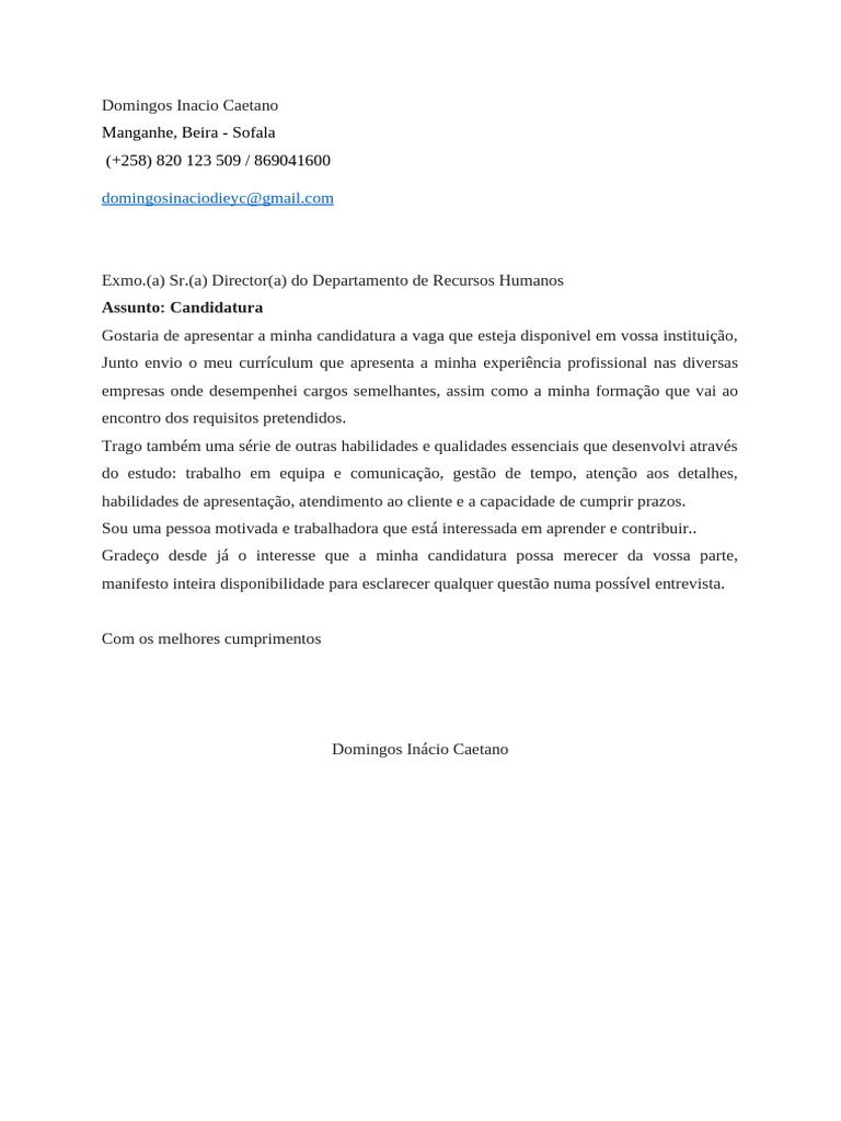 Exemplo CArta 2024 | PDF
