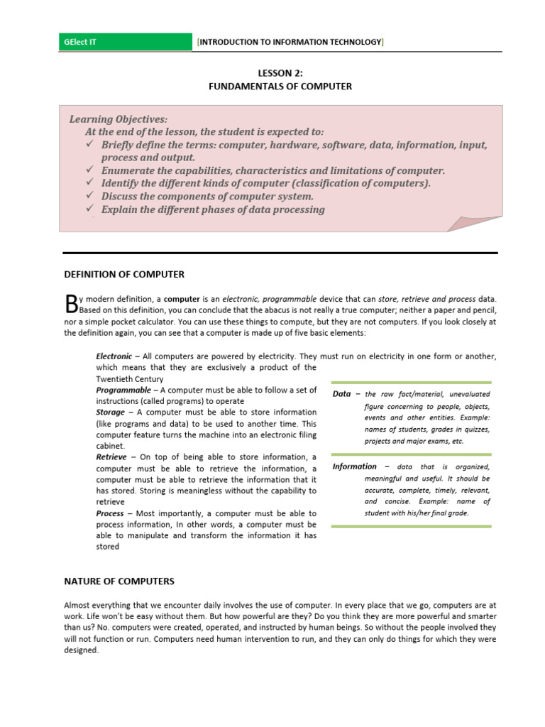 AC101-L2-Fundamentals-of-Computer-1 | PDF