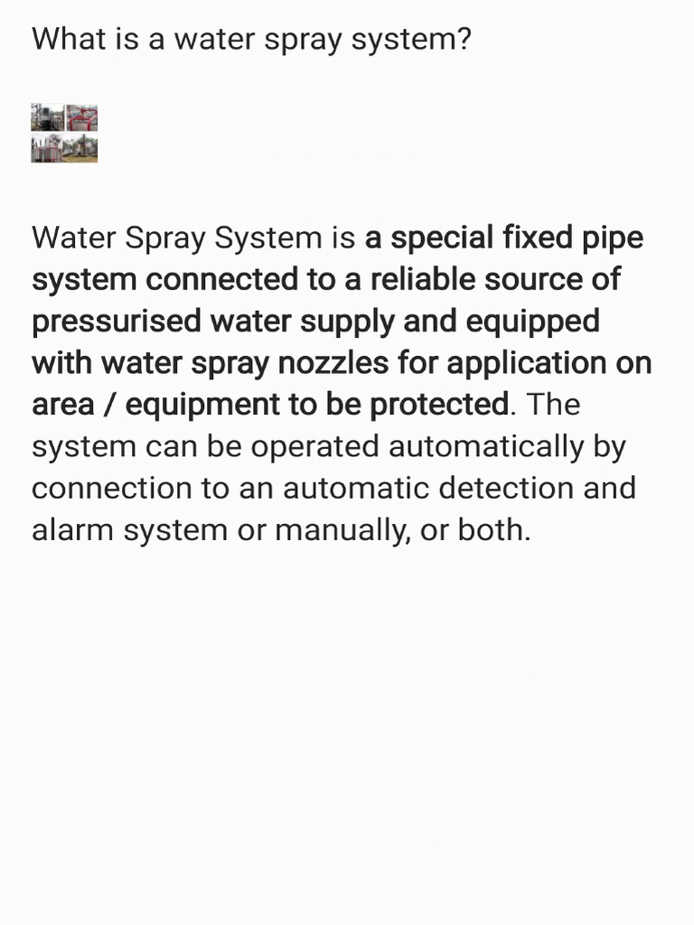 Water Spray System | PDF