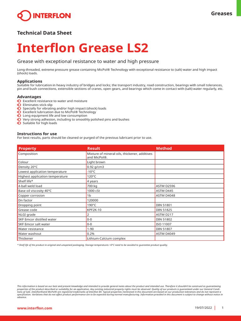 TDS-Interflon-Grease-LS2-GBEN-080119 | PDF
