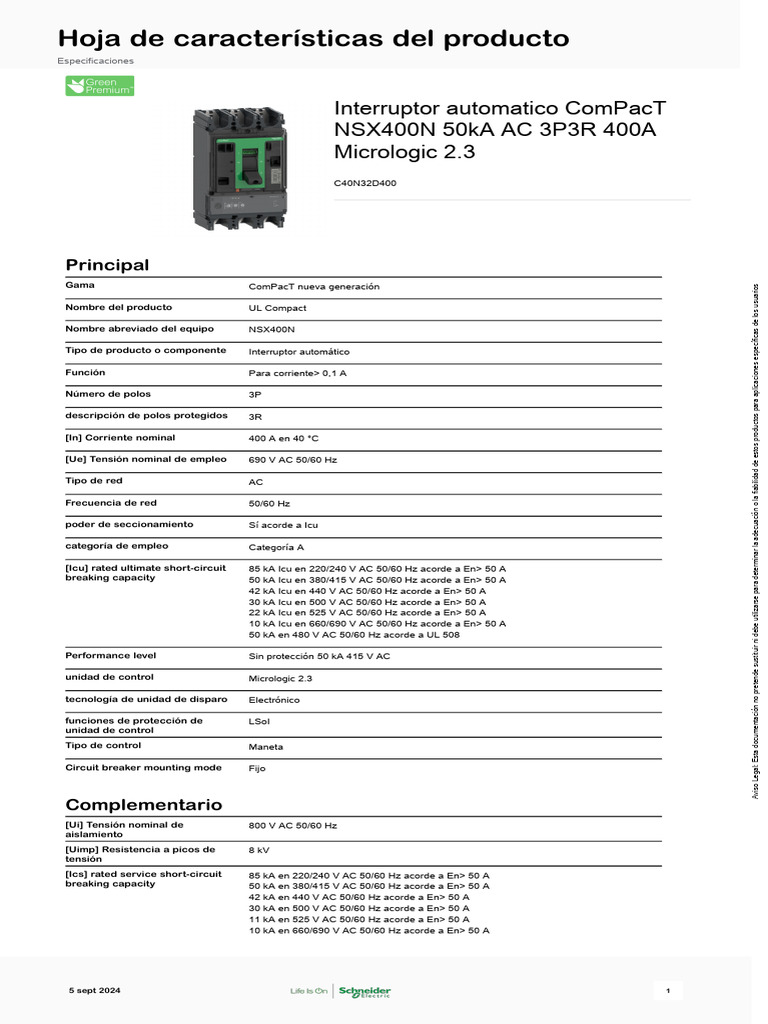Schneider Electric - Nueva-generación-ComPacT-NSX - C40N32D400 | PDF ...
