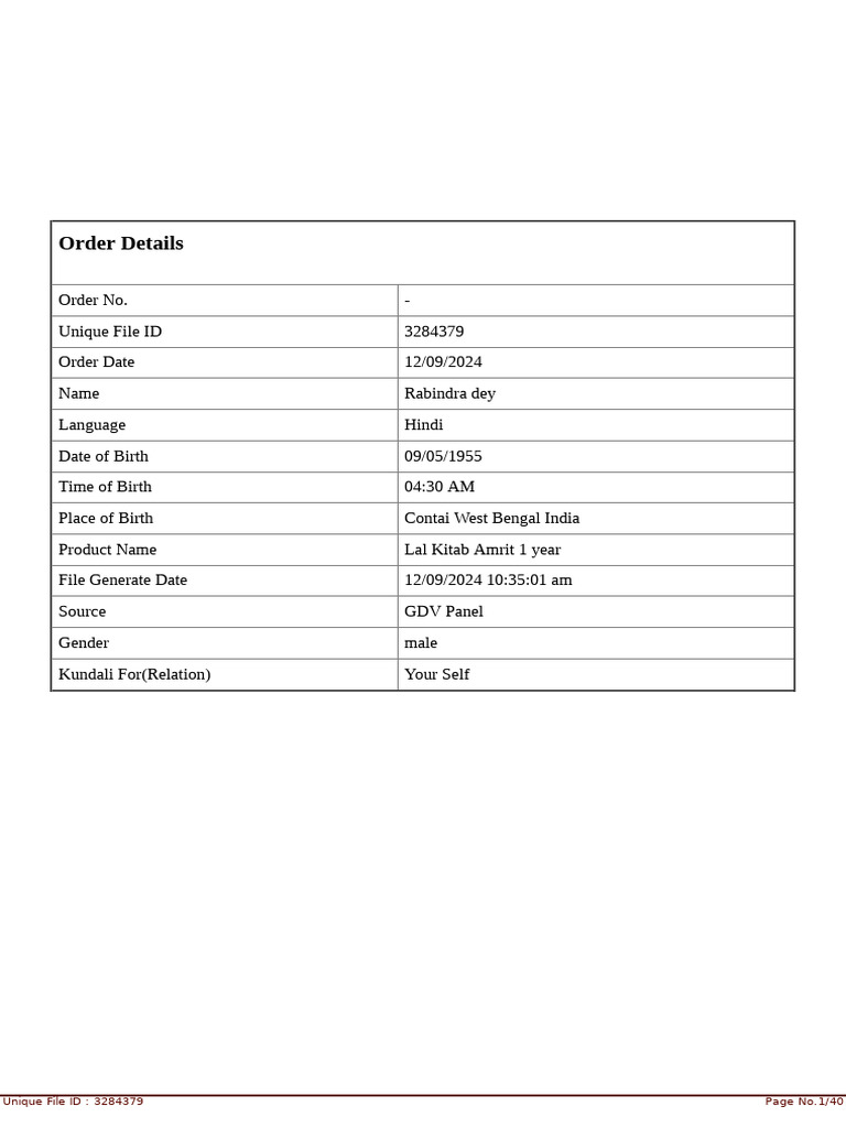 Order Details: Unique File ID: 3284379 Page No.1/40 | PDF