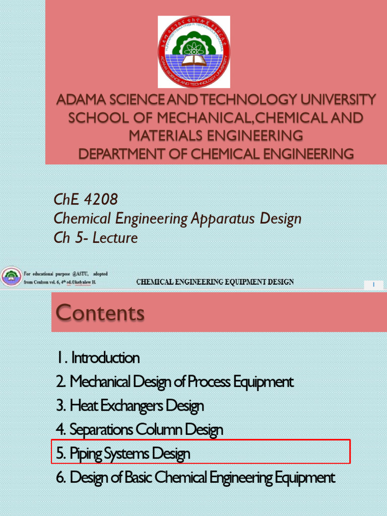 Eqpt Design Chapter 5_Process Piping System Design | PDF