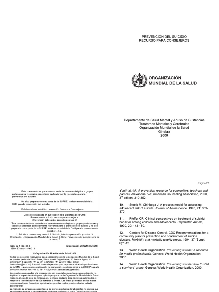 El Suicidio Oms | PDF