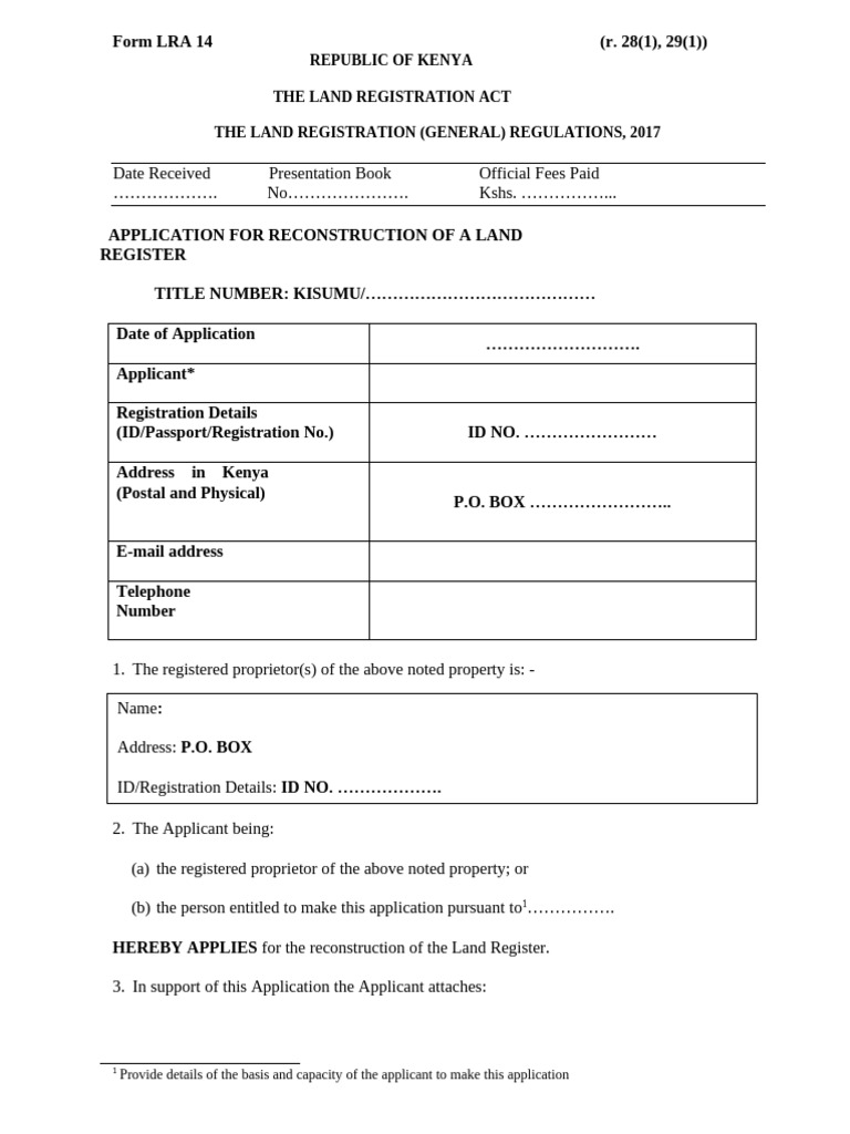 Form LRA 14 -blank | PDF