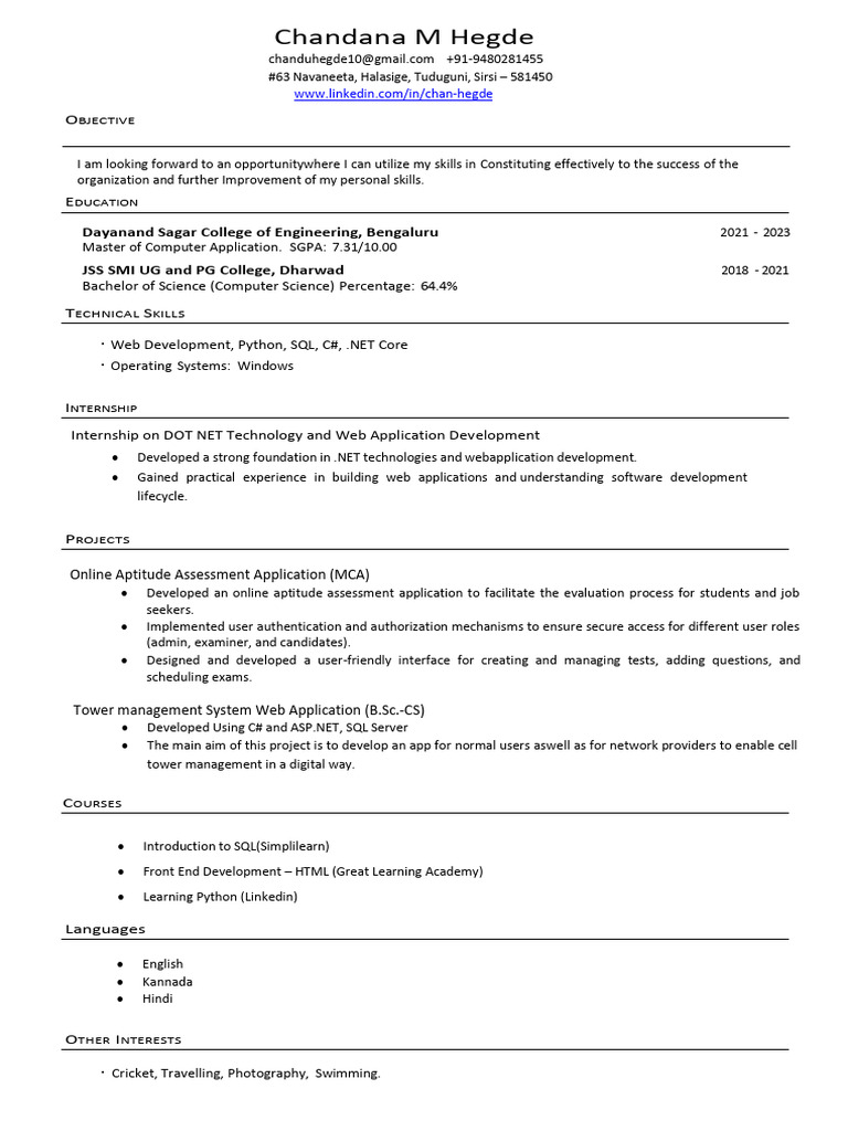 Resume Chandu | PDF