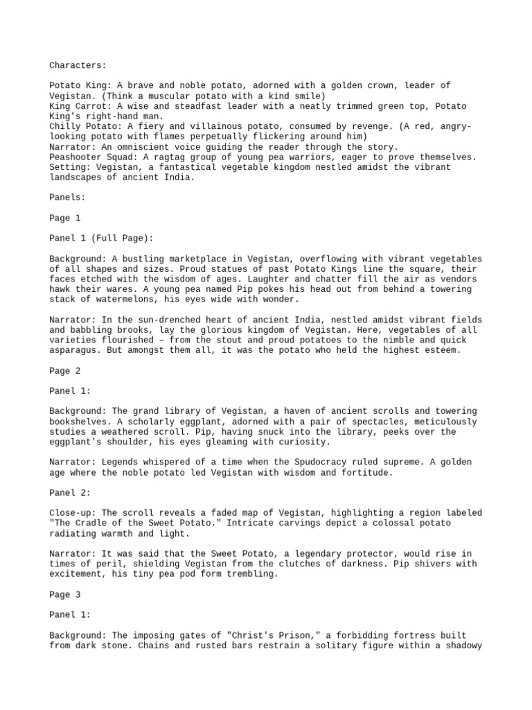 Potato Man Script 101 | PDF Potato Man Script 101 | PDF