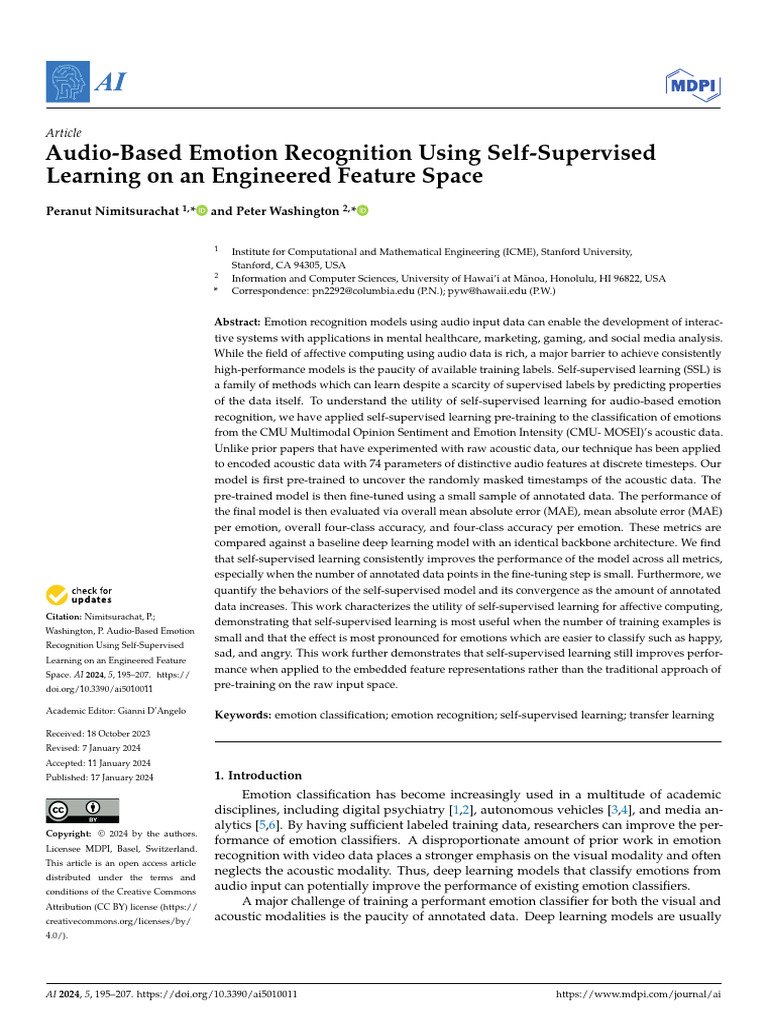 Audio-Based Emotion Recognition | PDF