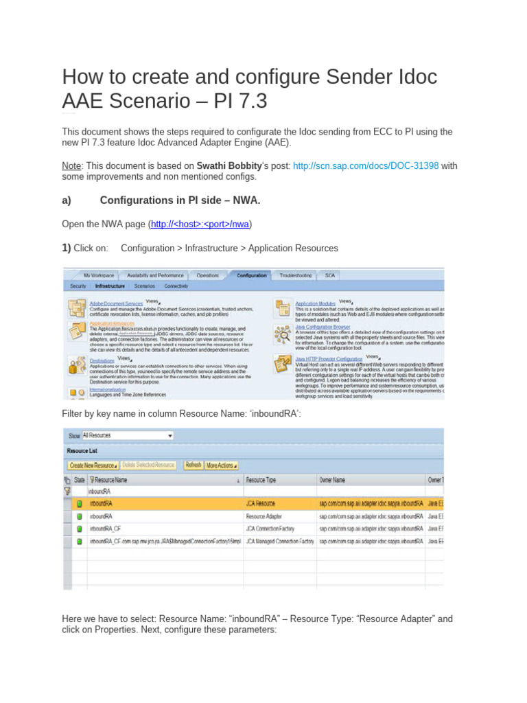 How To Create and Configure Sender Idoc AAE Scenario - SS | PDF