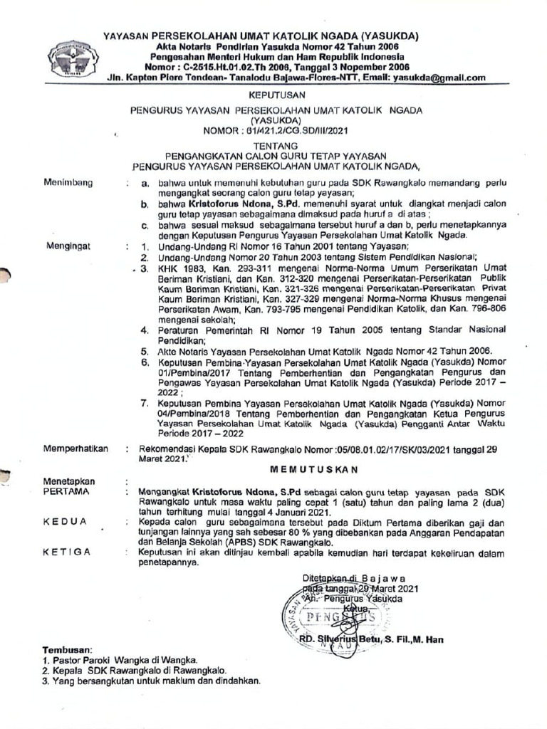 SK Kristoforus NDona | PDF