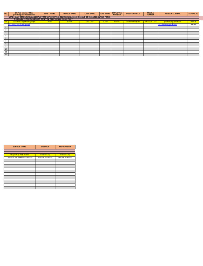 DepEd Email and O365 Request v2.0 - RESET | PDF DepEd Email and O365 Request v2.0 - RESET | PDF