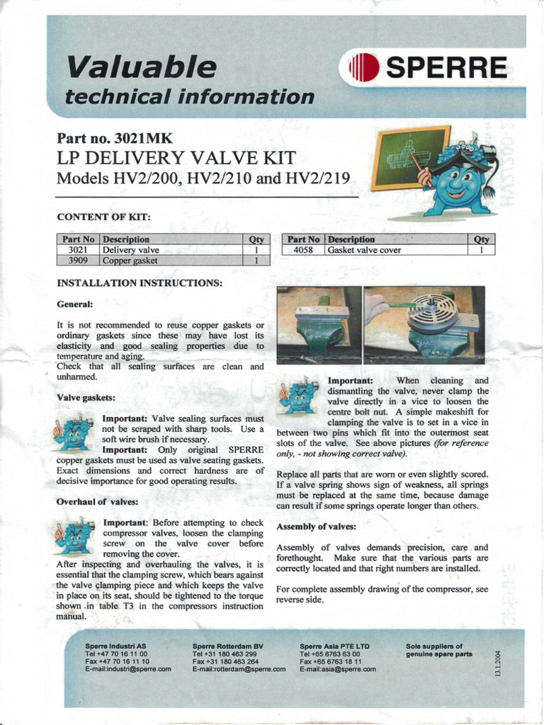 LP Delivery Valve Kit | PDF