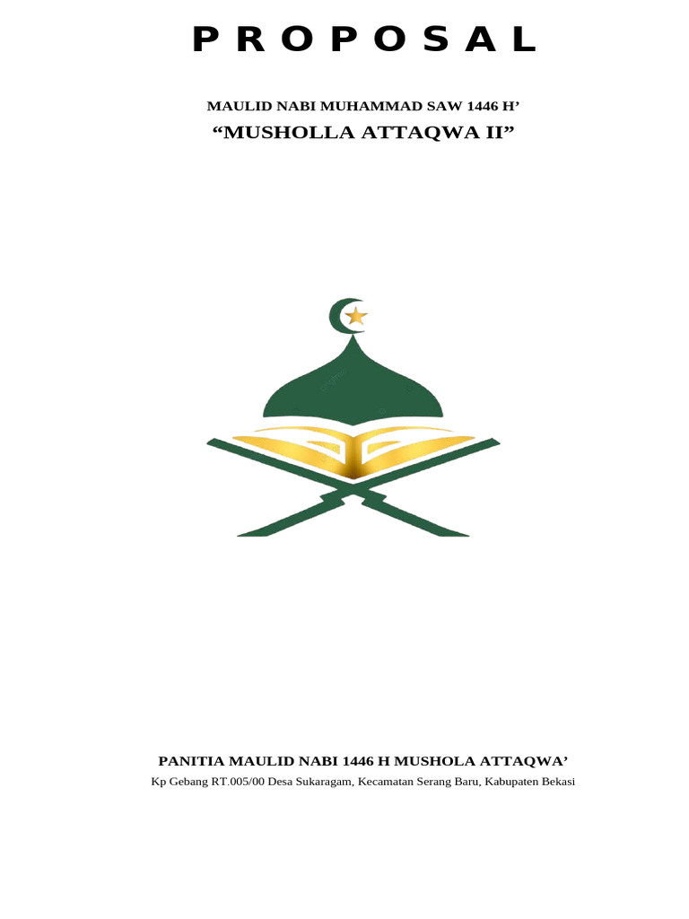 Proposal Muludan Musholla Attaqwa | PDF