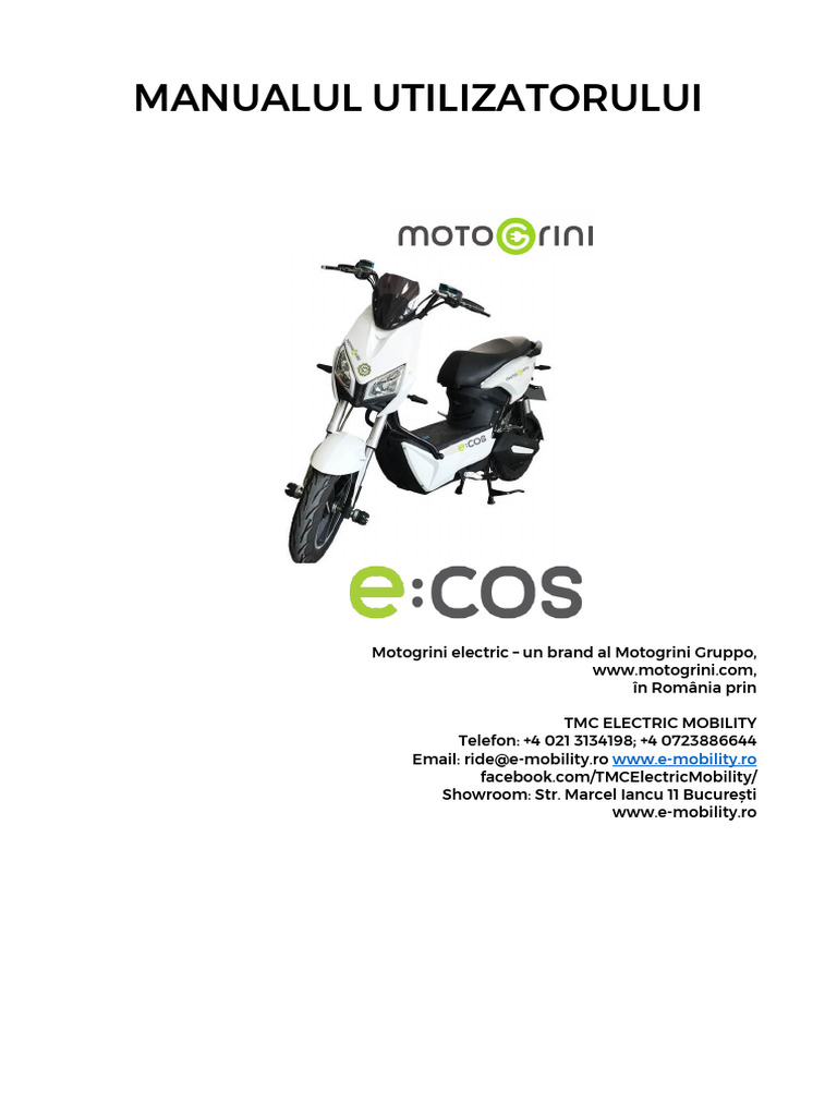 Manual utilizare Motogrini ecos | PDF