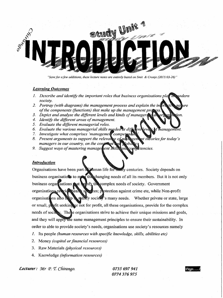 Study Unit 1 - Introduction BM2 | PDF