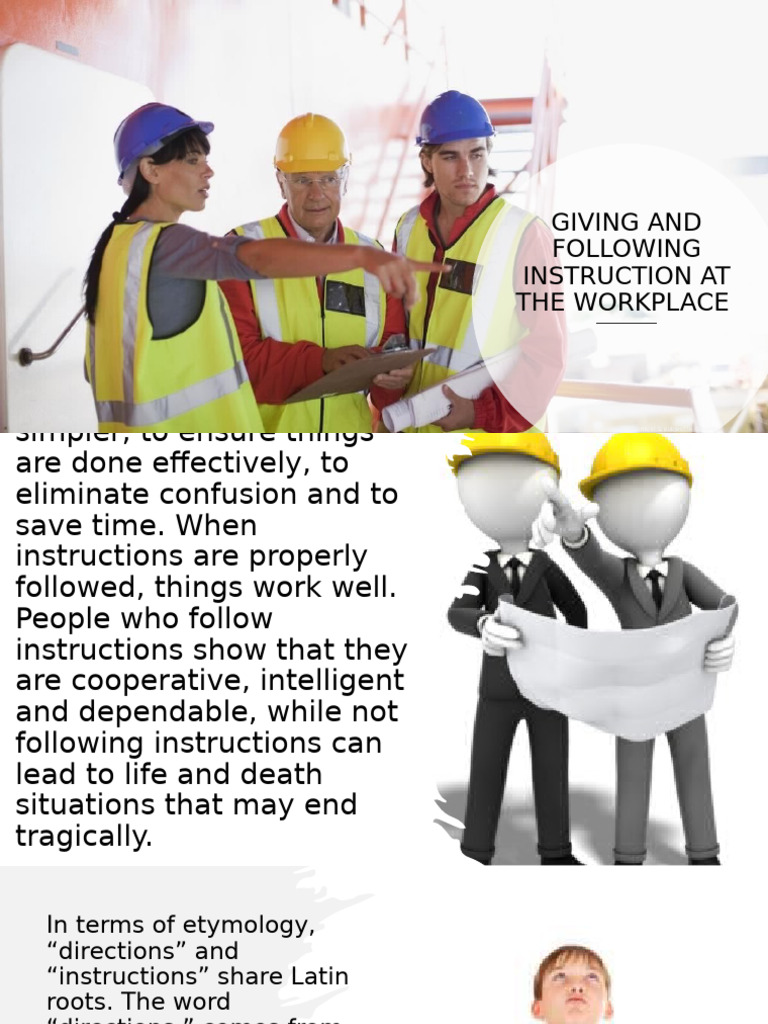 Giving and Following Instruction at The Workplace | PDF