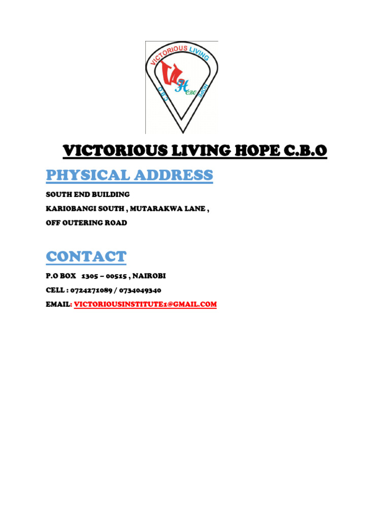 Victorious Living Hope Cbo | PDF