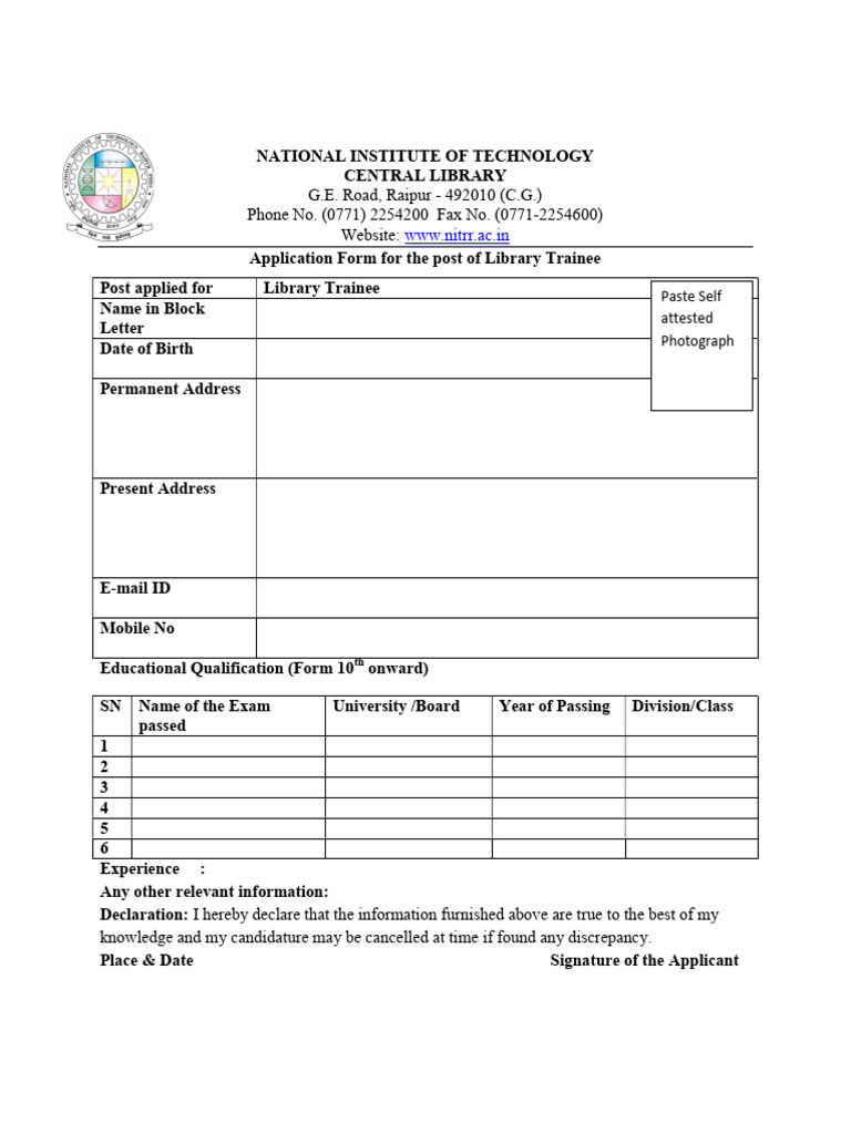 Application Form | PDF