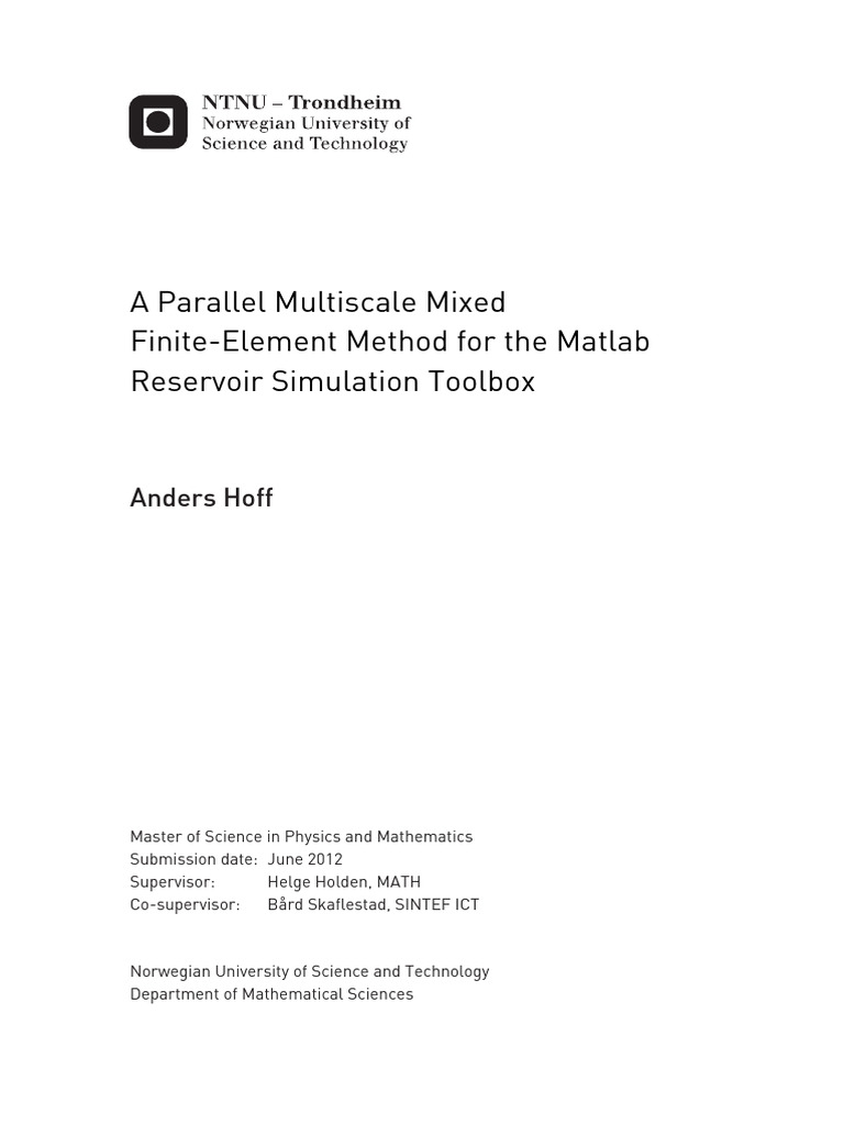 A Parallel Multiscale Mixed Finite-Element Method for the Matlab Reservoir Simulation Toolbox | PDF