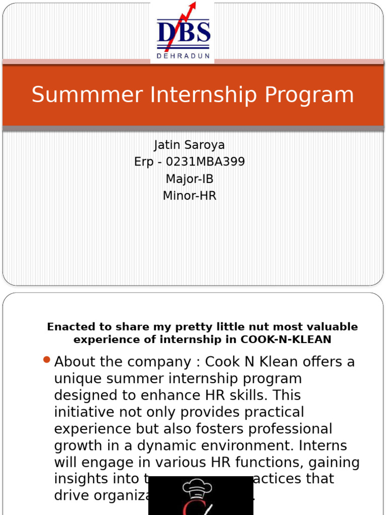 Summmer Internship Program | PDF