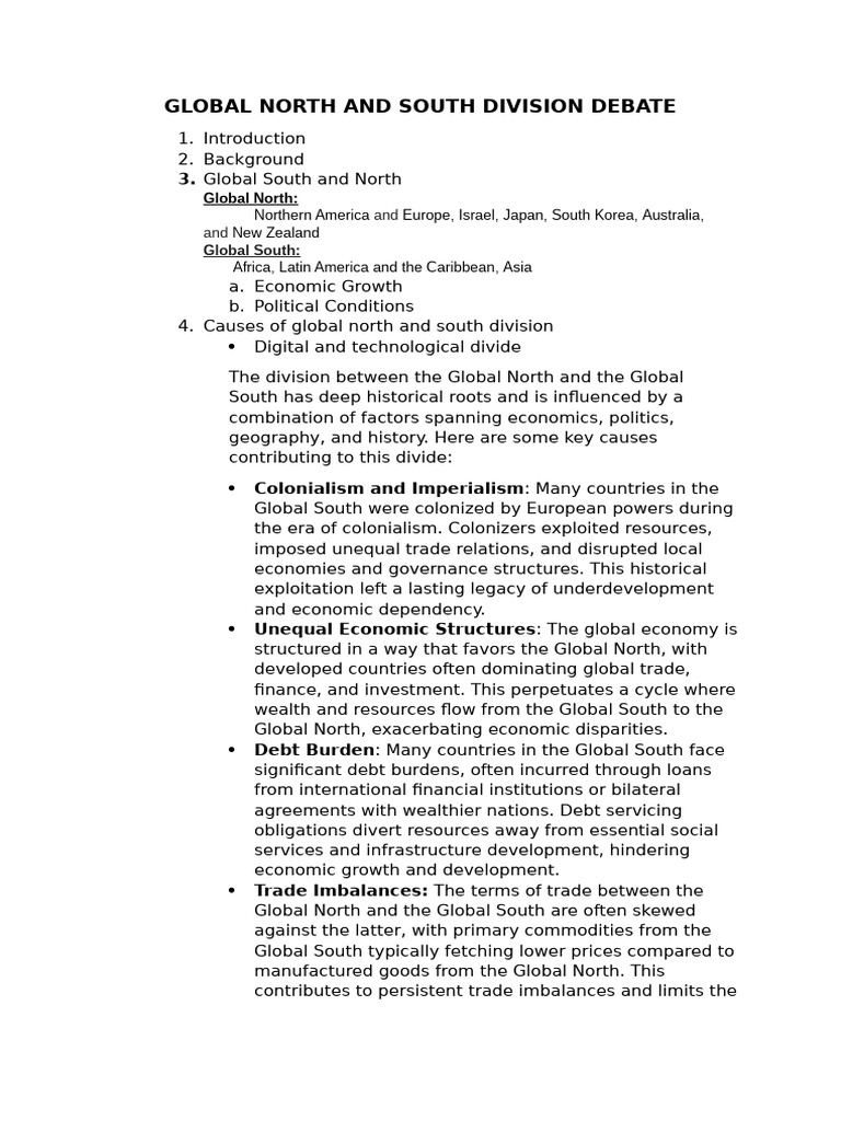 Global North and South Dividsion | PDF