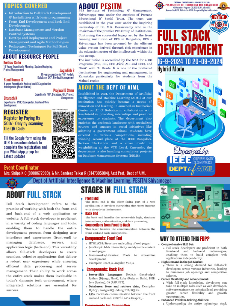 One Week FDP On Full Stack | PDF | World Wide Web | Internet & Web