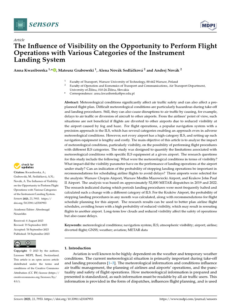 The Influence of Visibility On The Opportunity To Perform Flight ...