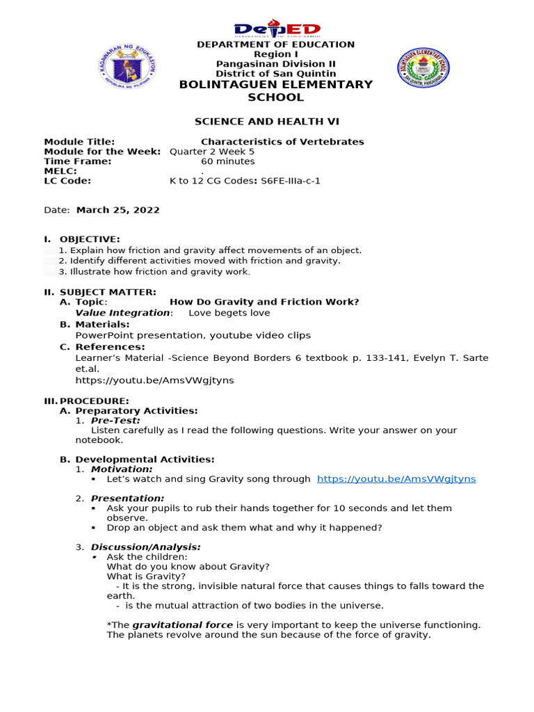 COT 2 Lesson PLan Grade 6 Science 2023 | PDF