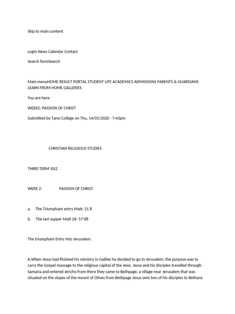 Crs Jss2 3rd Term | PDF