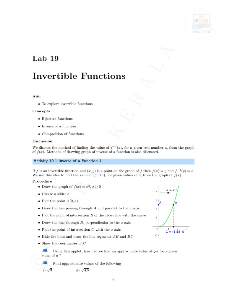 Invertible Functions: Activity 19.1 Inverse of A Function 1 | PDF